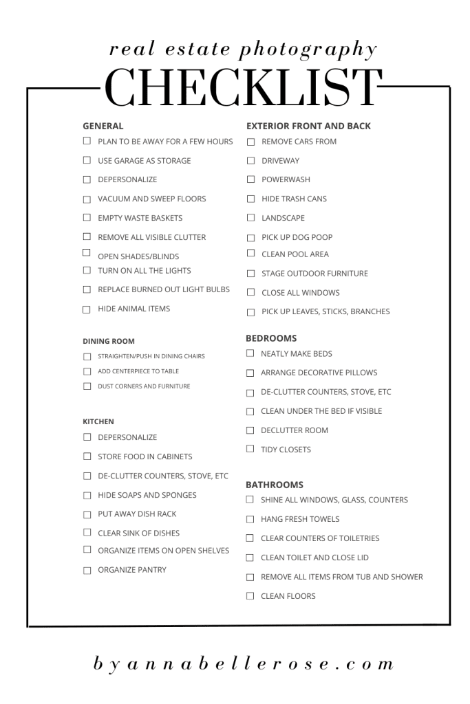 Real Estate Photography Checklist that You Need to Make you House look ...