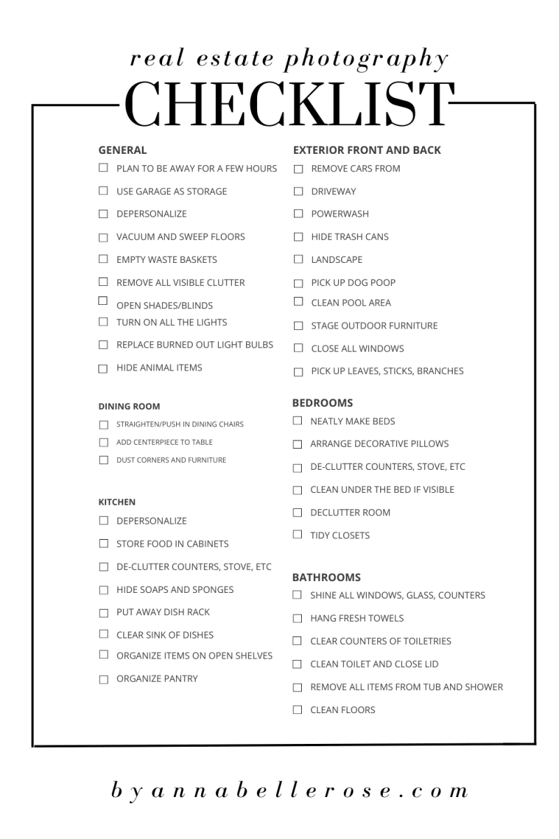 Real Estate Photography Checklist that You Need to Make you House look ...